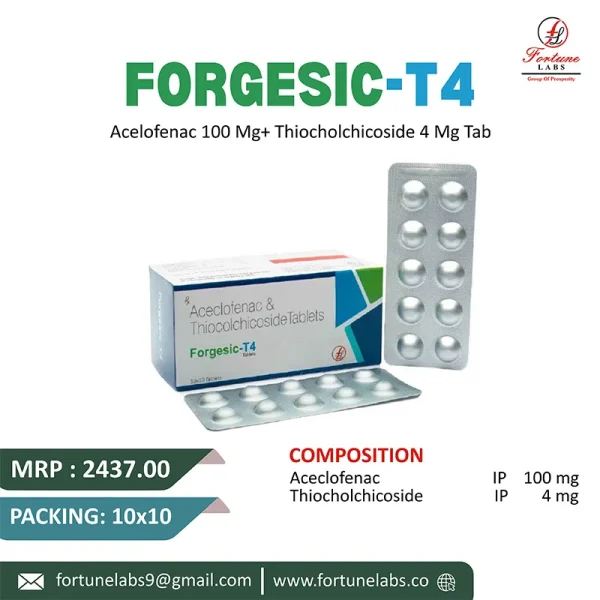 Aceclofenac & Thiocolchicoside Tablets | Fortune Labs
